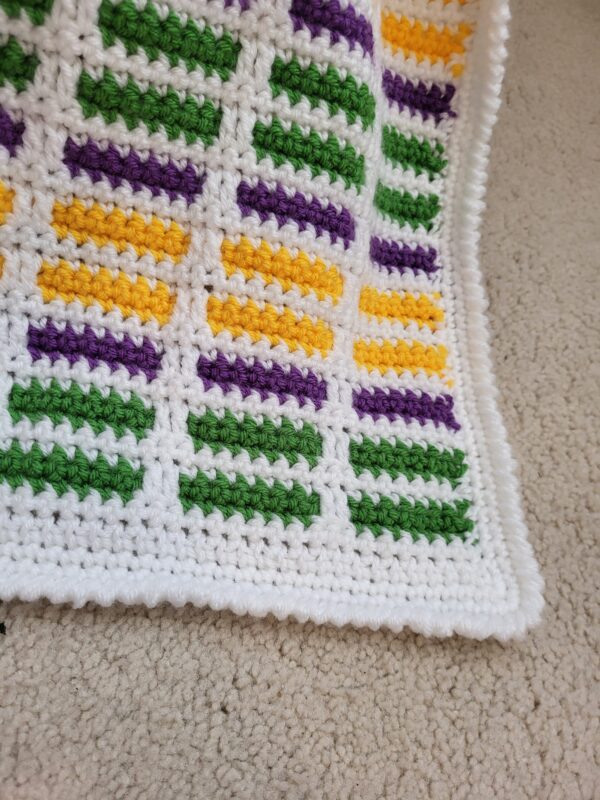 Bright Bricks Mosaic Crochet Blanket - BlanketswithHeart